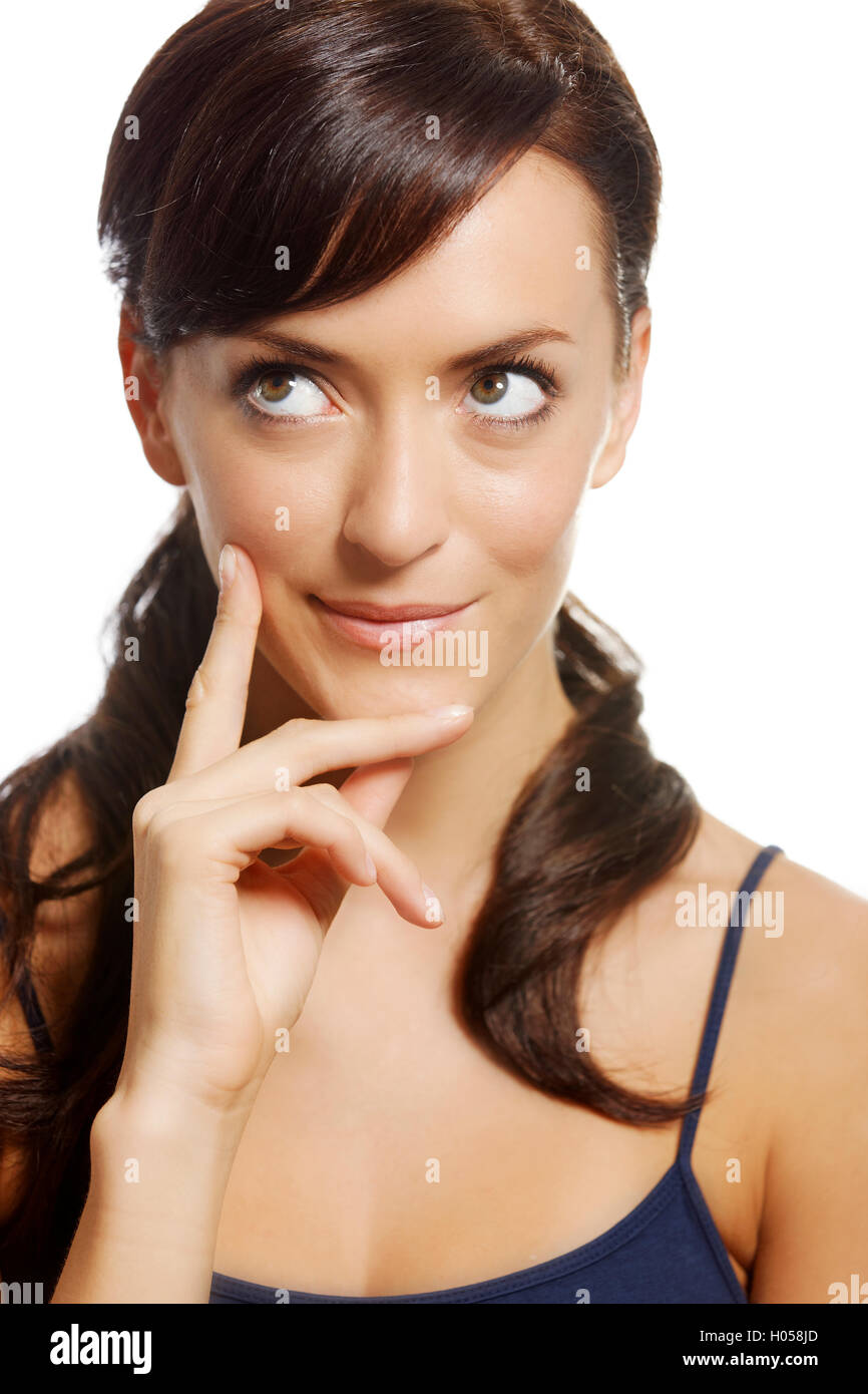 Woman expressing an idea Stock Photo - Alamy