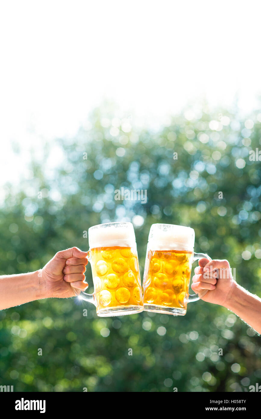 Celebration beer concept hands holding hi-res stock photography and ...