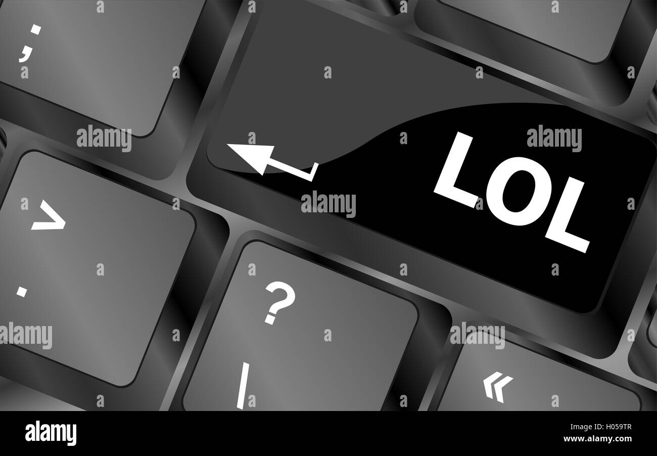 keys saying lol on black keyboard Stock Photo - Alamy