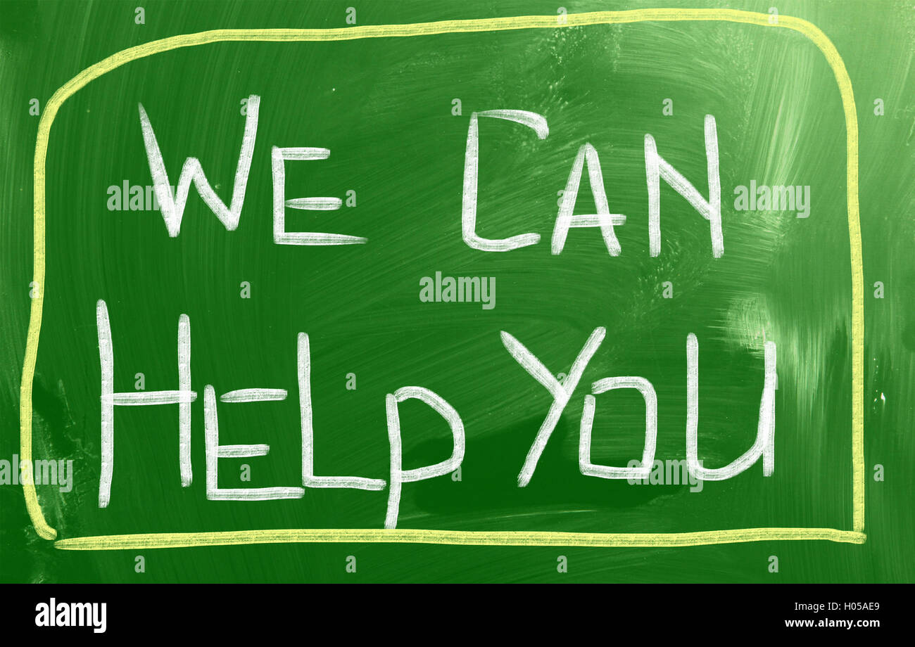 We Can Help You Concept Stock Photo - Alamy