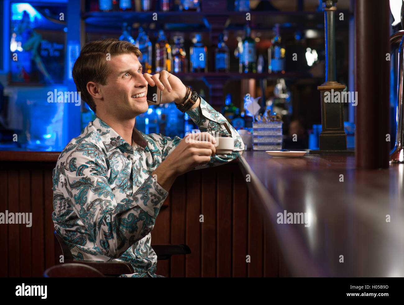 young man at the bar Stock Photo - Alamy