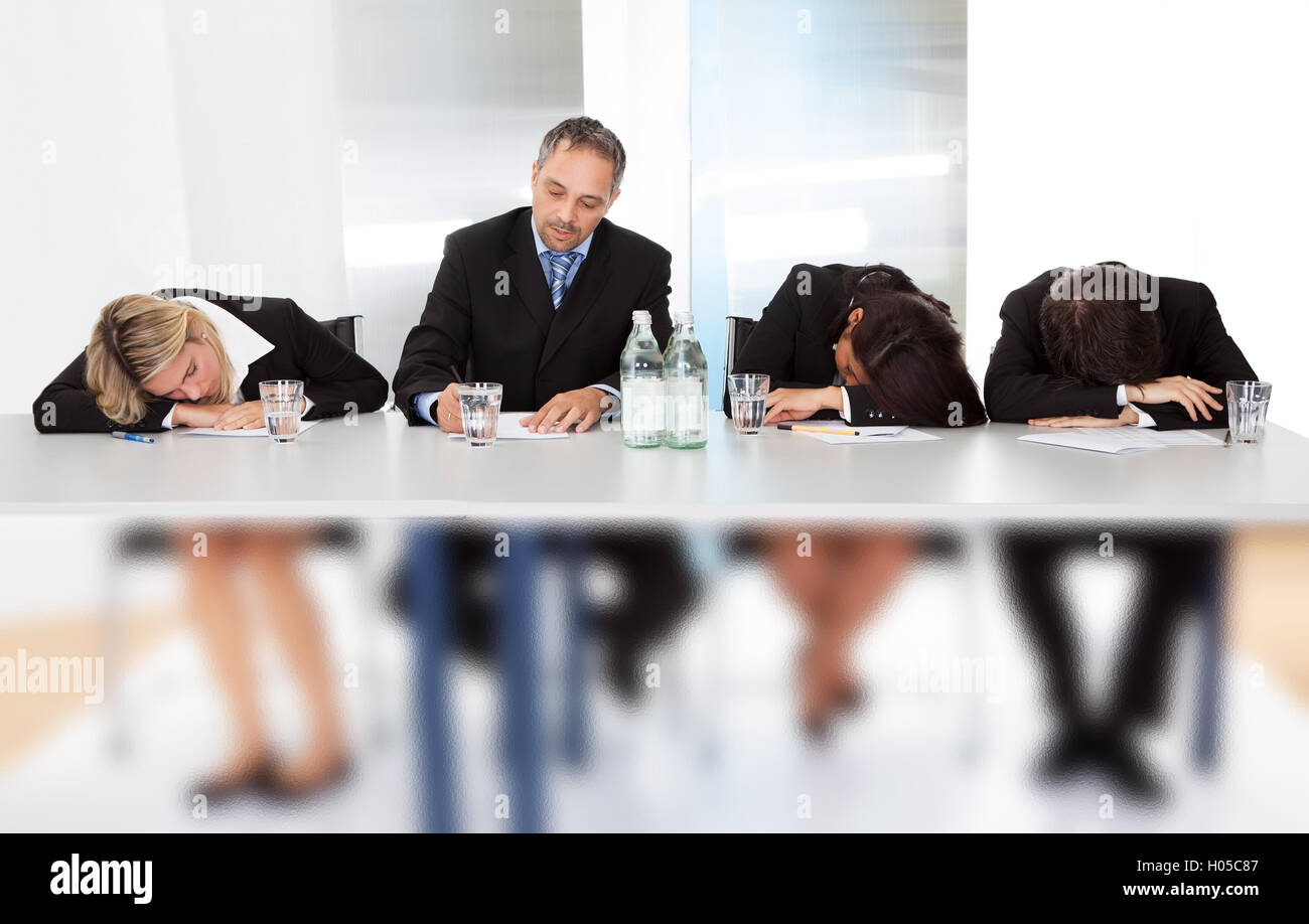 Business people sleeping at the meeting Stock Photo - Alamy