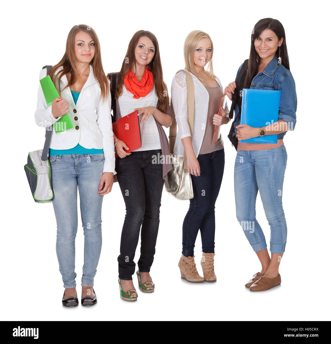 Four female students Stock Photo - Alamy