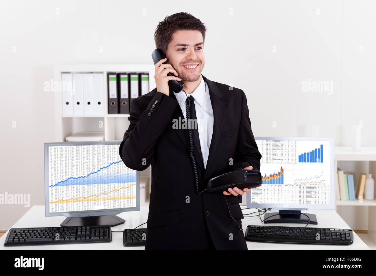 Stock broker in a bull market Stock Photo - Alamy