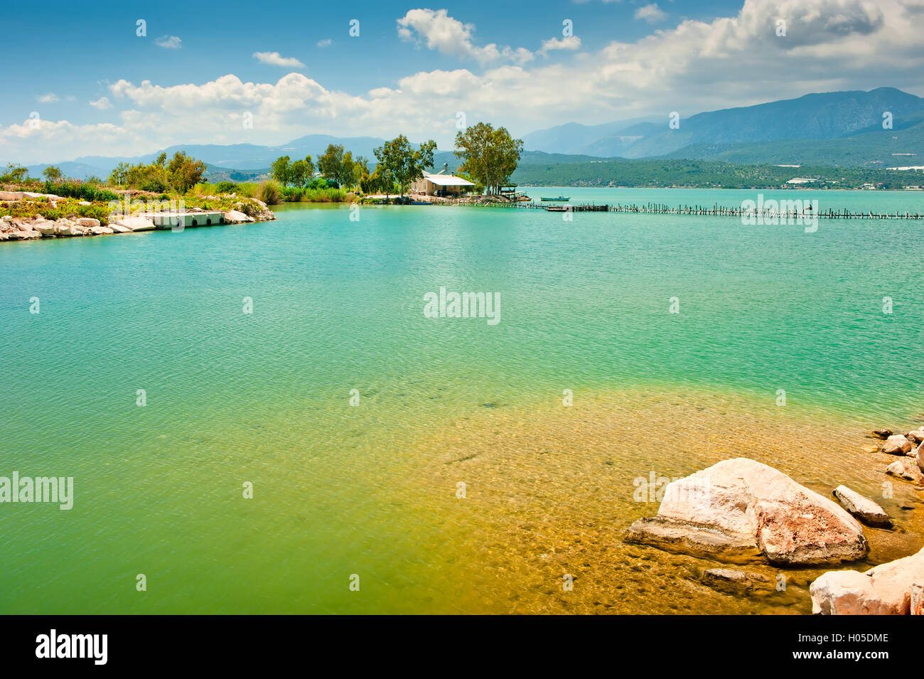 The picturesque azure lake Stock Photo - Alamy