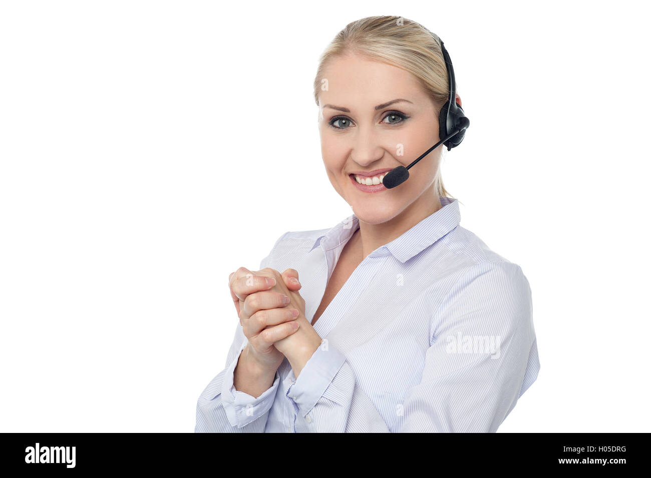 Female customer support executive Stock Photo - Alamy