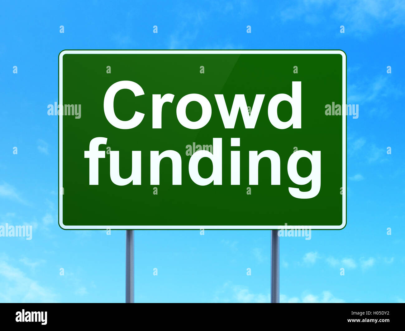 Business concept: Crowd Funding on road sign background Stock Photo - Alamy