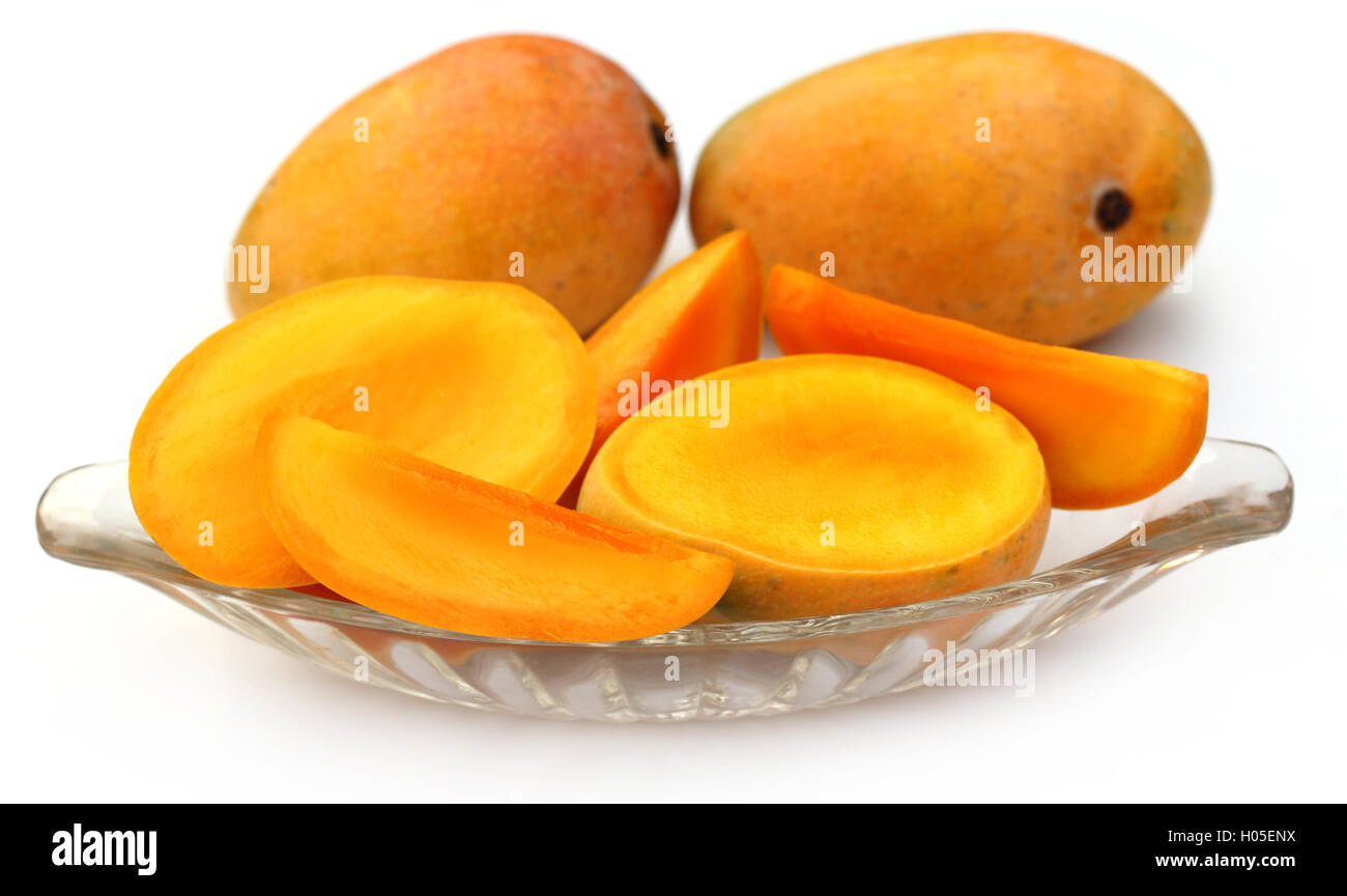 Fresh sliced Mangoes Stock Photo - Alamy