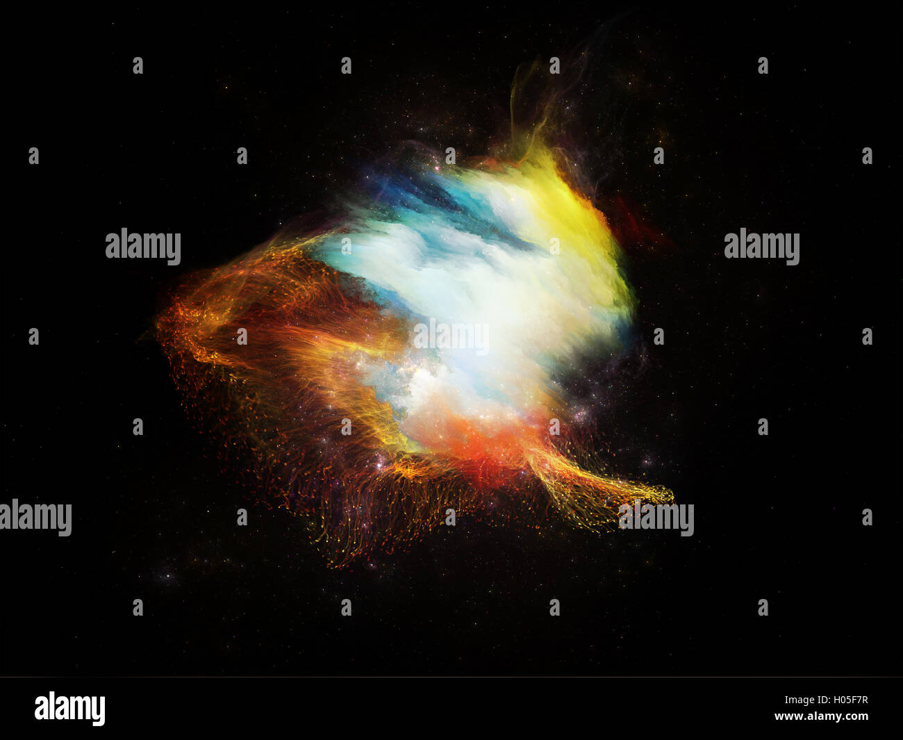 Glow of Fractal Nebula Stock Photo - Alamy