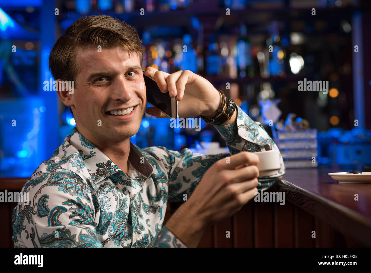 young man at the bar Stock Photo - Alamy