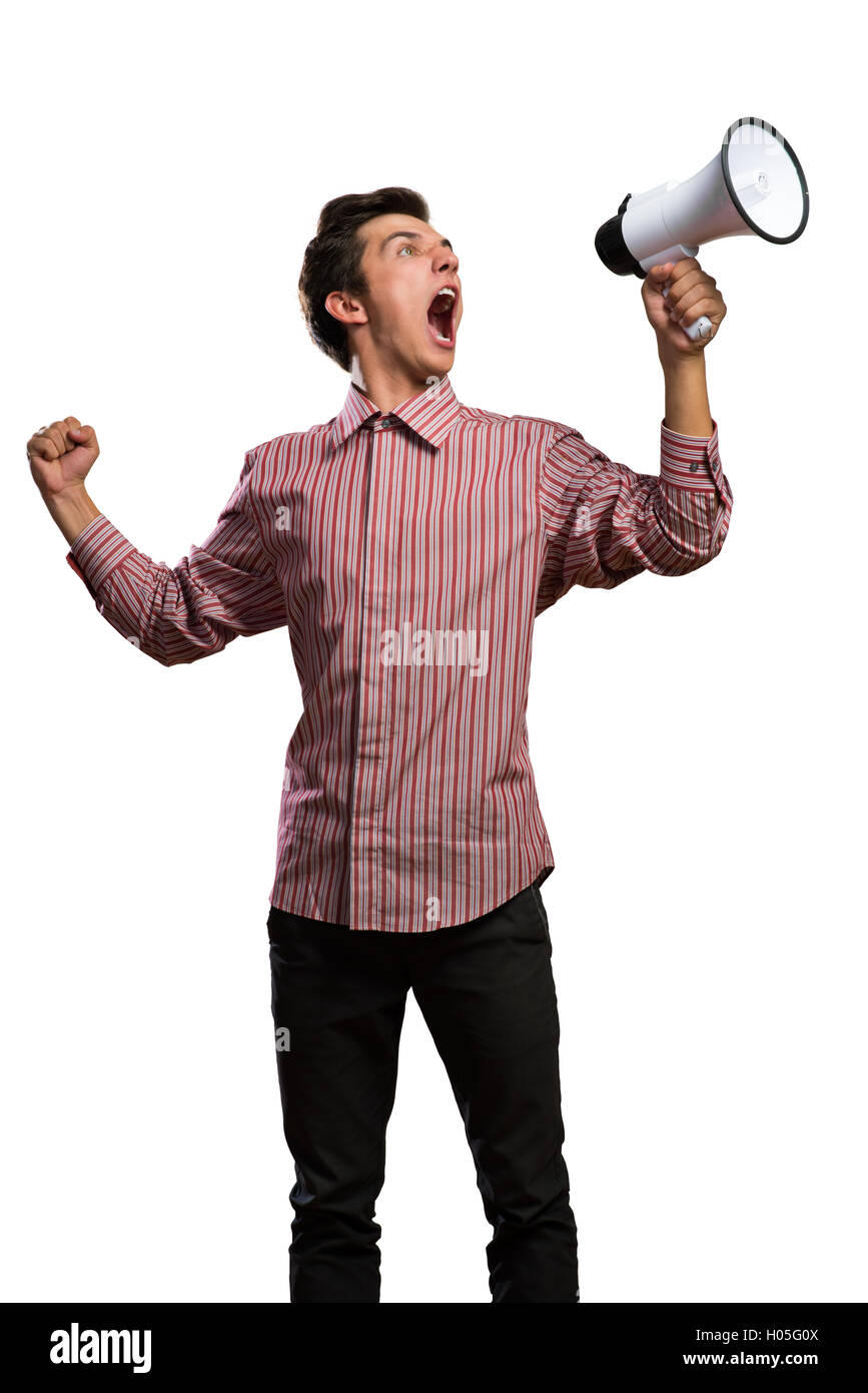 Angry caucasian boy portrait Cut Out Stock Images & Pictures - Alamy