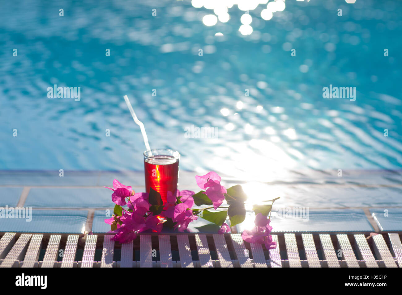 cocktail on the pool Stock Photo - Alamy