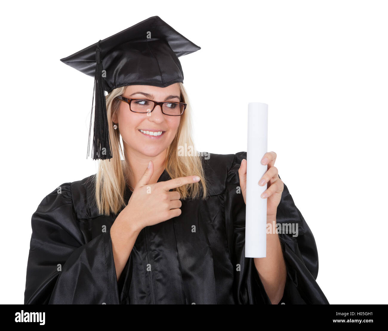 Beautiful female student graduating Stock Photo - Alamy