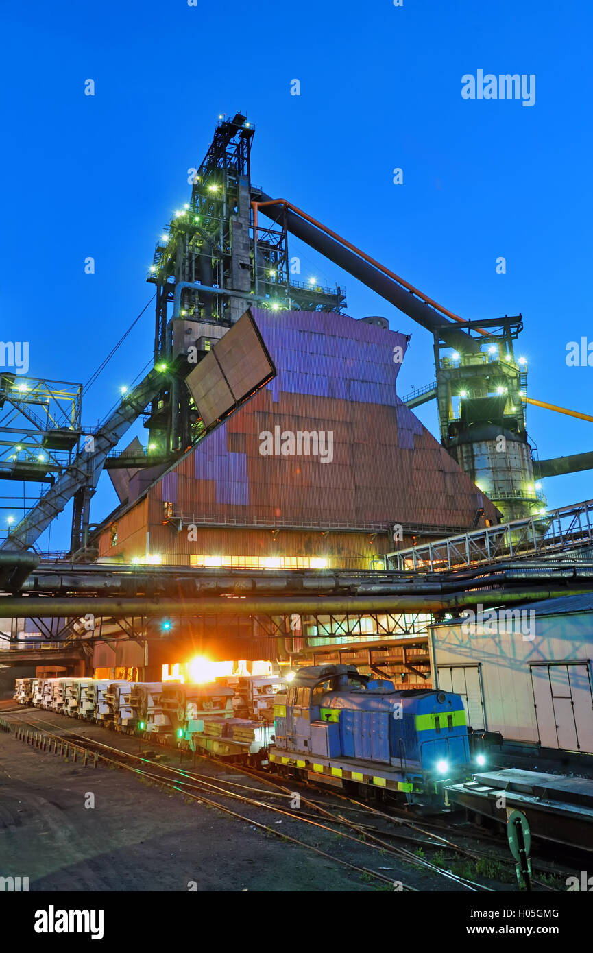 industrial building at night Stock Photo - Alamy