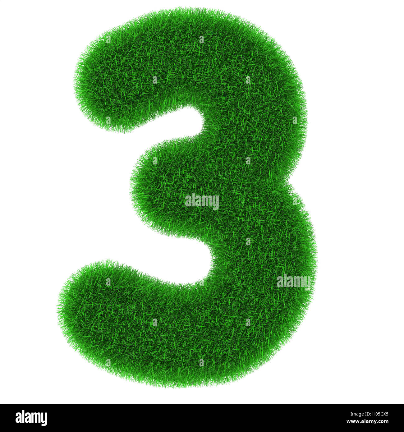 Number three made of grass Stock Photo - Alamy