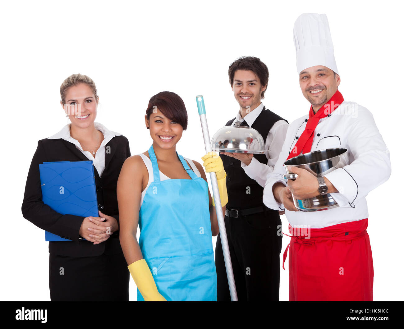 Diverse group of smiling workers Stock Photo - Alamy