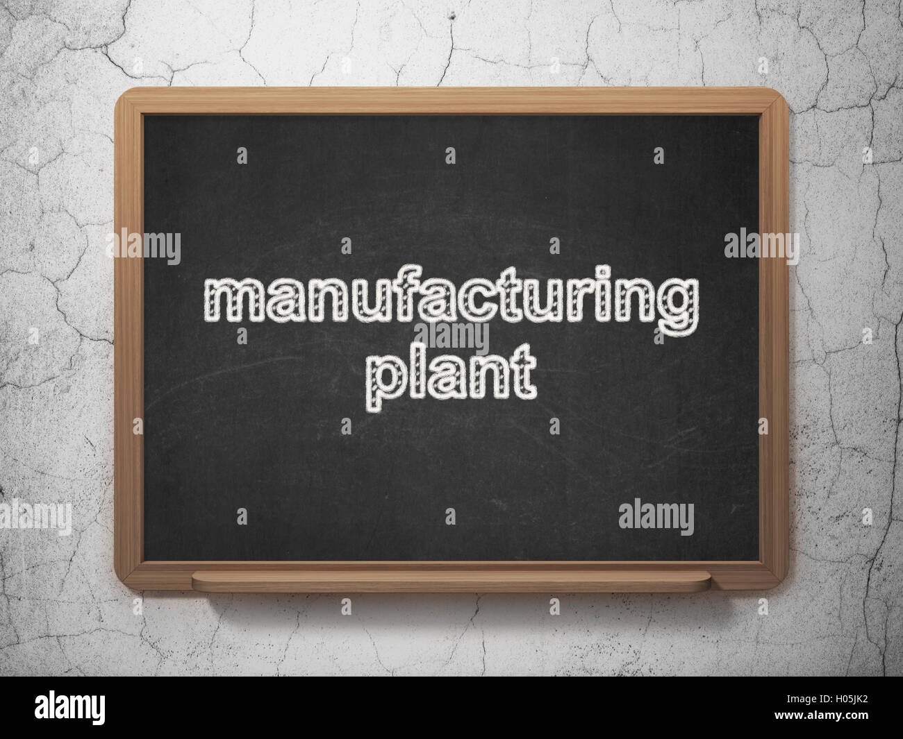 Manufacuring concept: Manufacturing Plant on chalkboard background ...