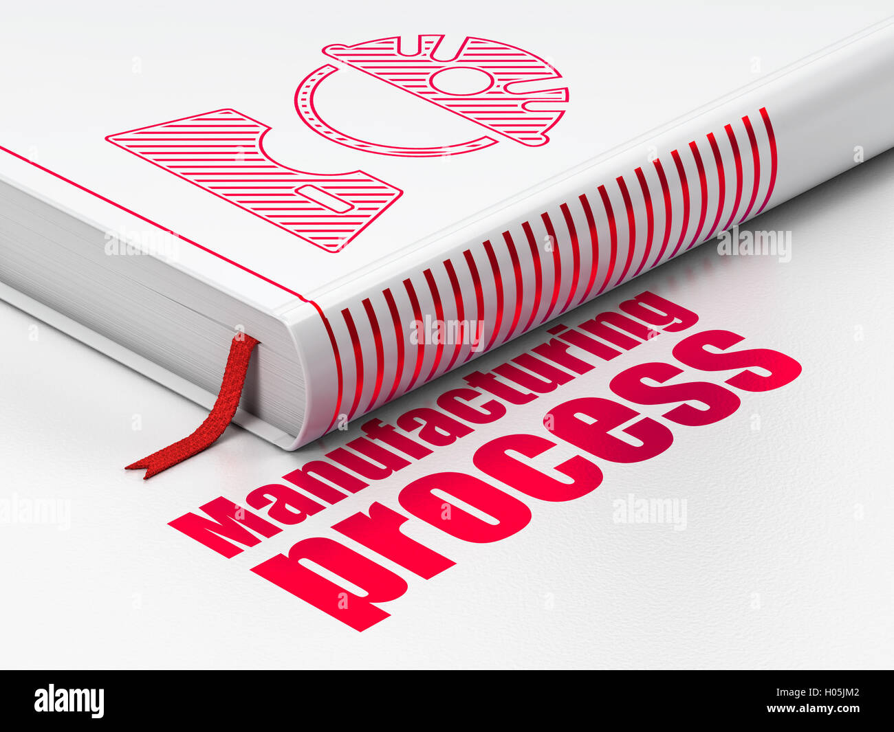 Industry concept: book Factory Worker, Manufacturing Process on white ...