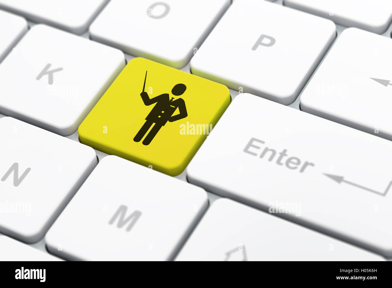 Learning concept: Teacher on computer keyboard background Stock Photo ...
