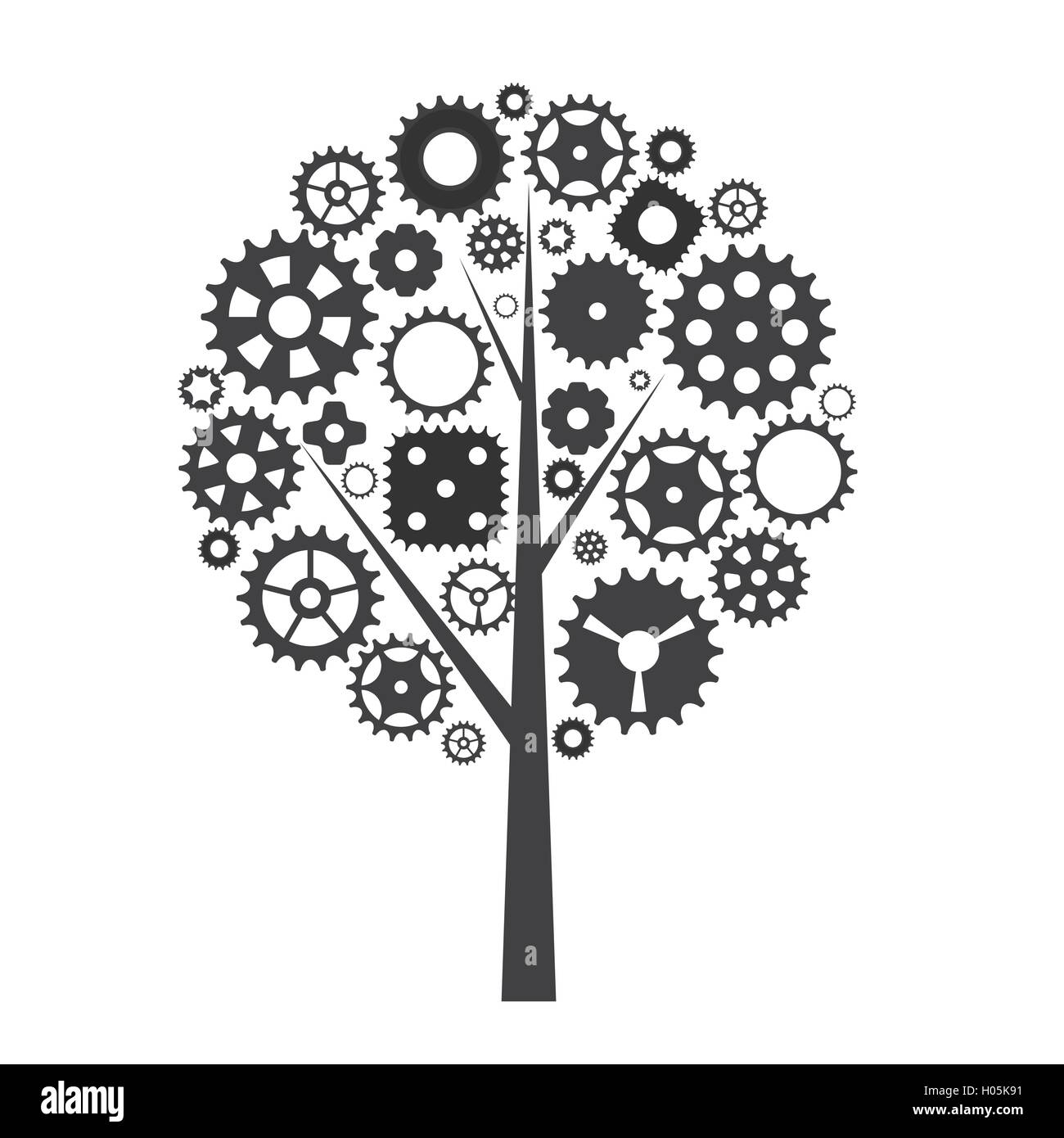 Machine Gear Wheel Cogwheel Tree Concept. Vector illustration Stock ...