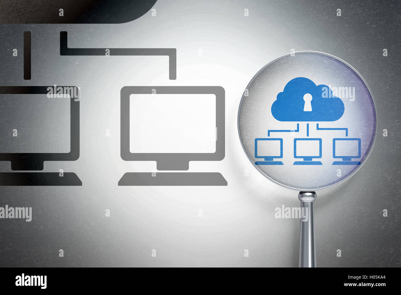 Cloud computing concept: Cloud Network with optical glass on digital ...