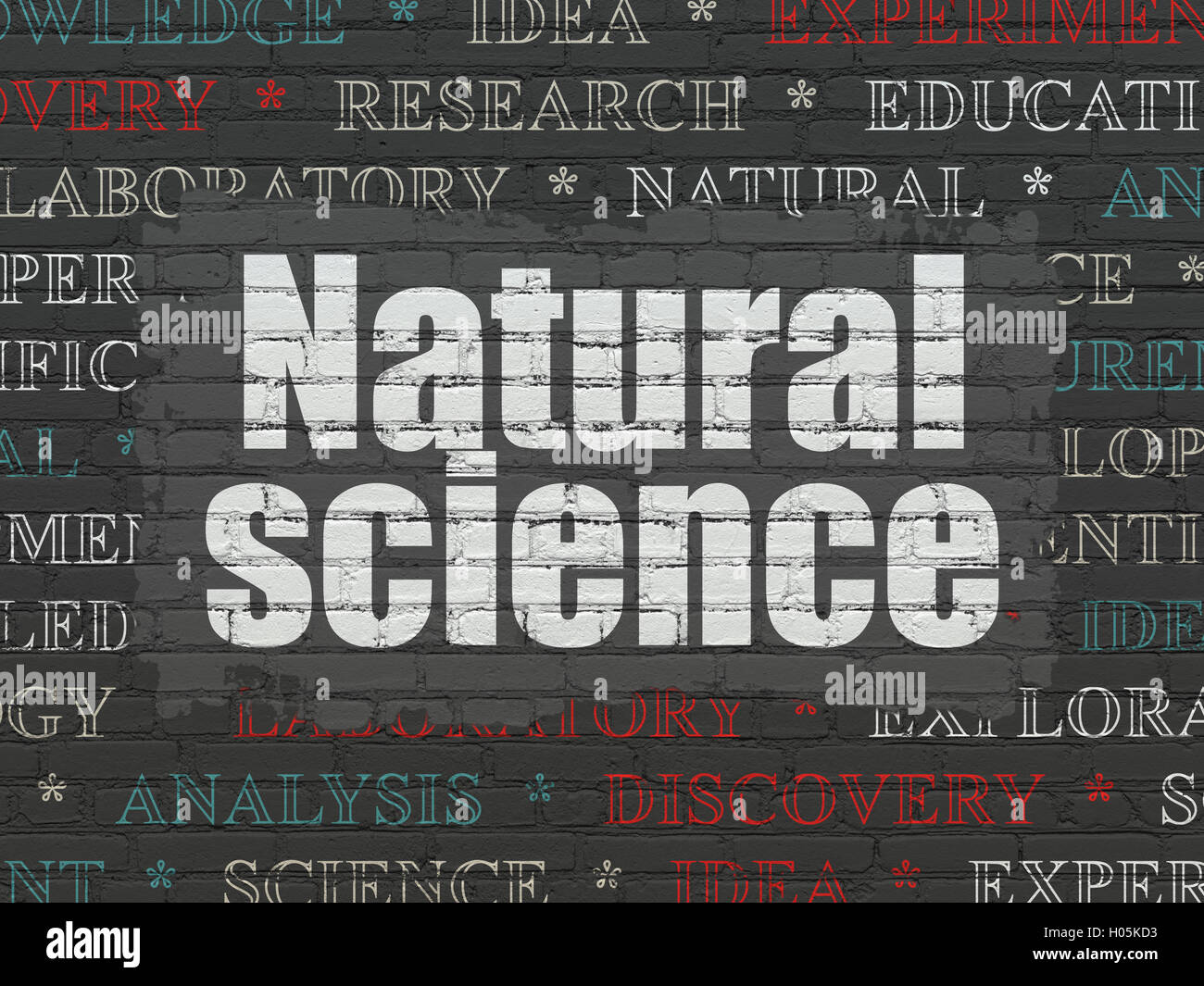 Science concept: Natural Science on wall background Stock Photo - Alamy