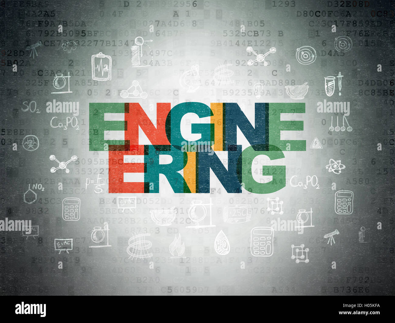 Science concept: Engineering on Digital Data Paper background Stock ...
