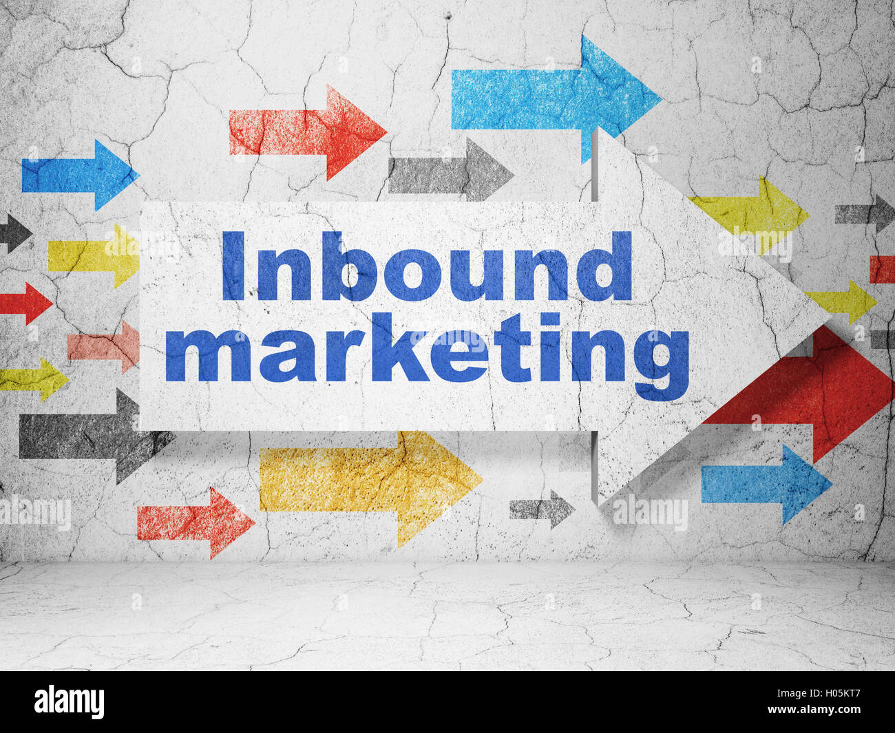 Marketing concept: arrow with Inbound Marketing on grunge wall ...