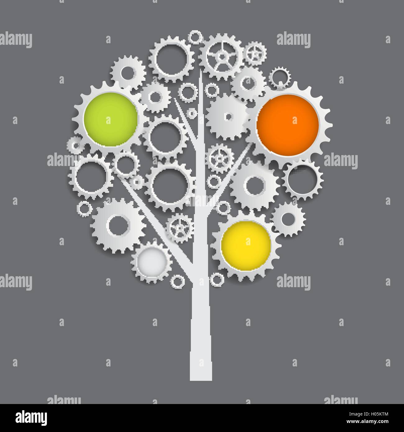 Machine Gear Wheel Cogwheel Tree Concept. Vector illustration Stock ...
