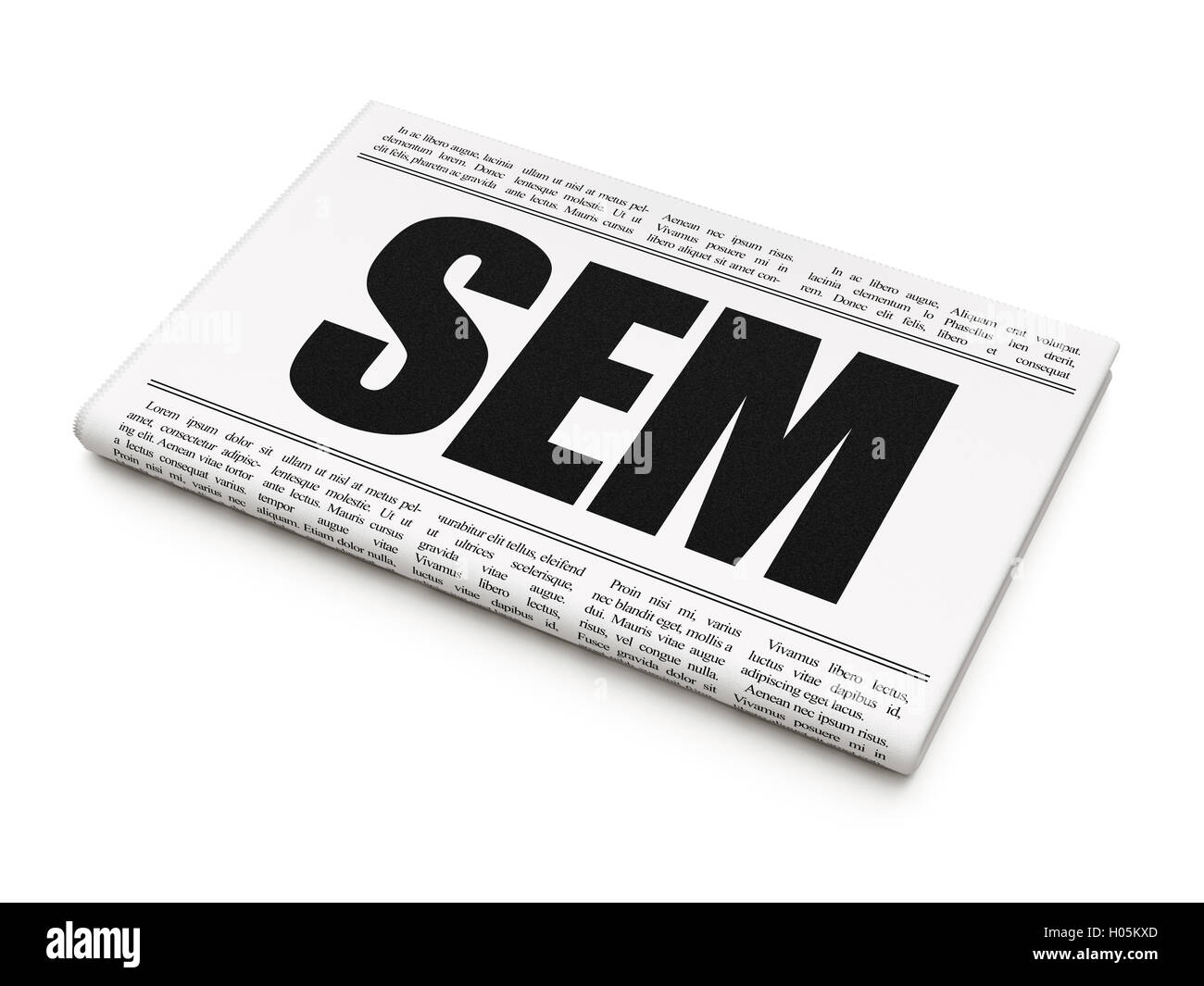 Marketing concept: newspaper headline SEM Stock Photo - Alamy