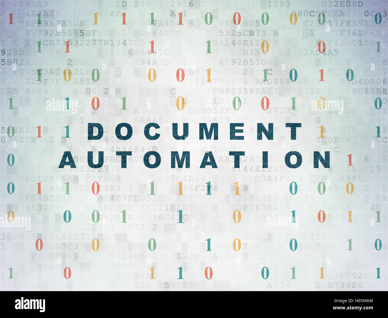 Business concept: Document Automation on Digital Data Paper background ...