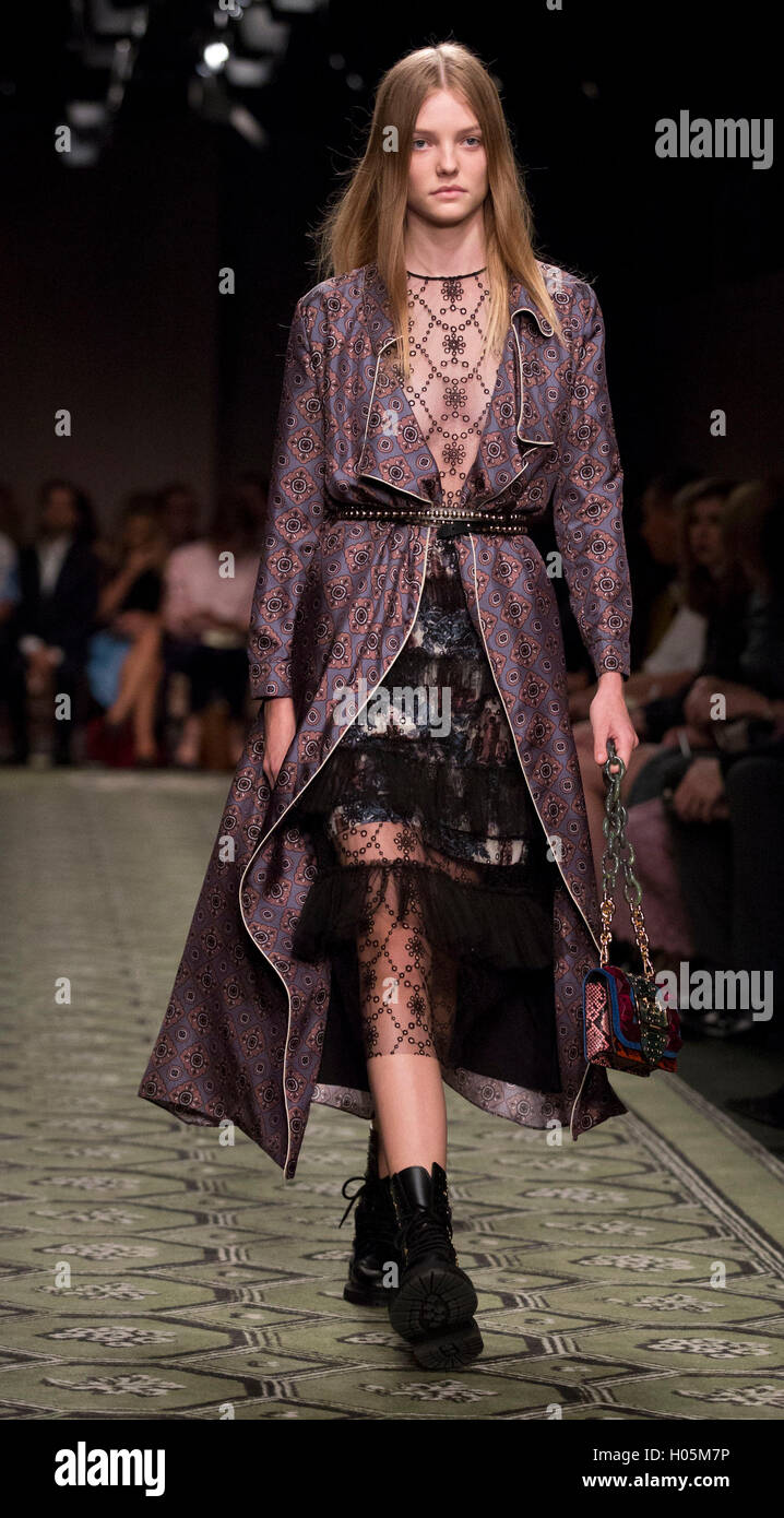 Models on the catwalk during the Burberry of Scotland Spring/ Summer ...