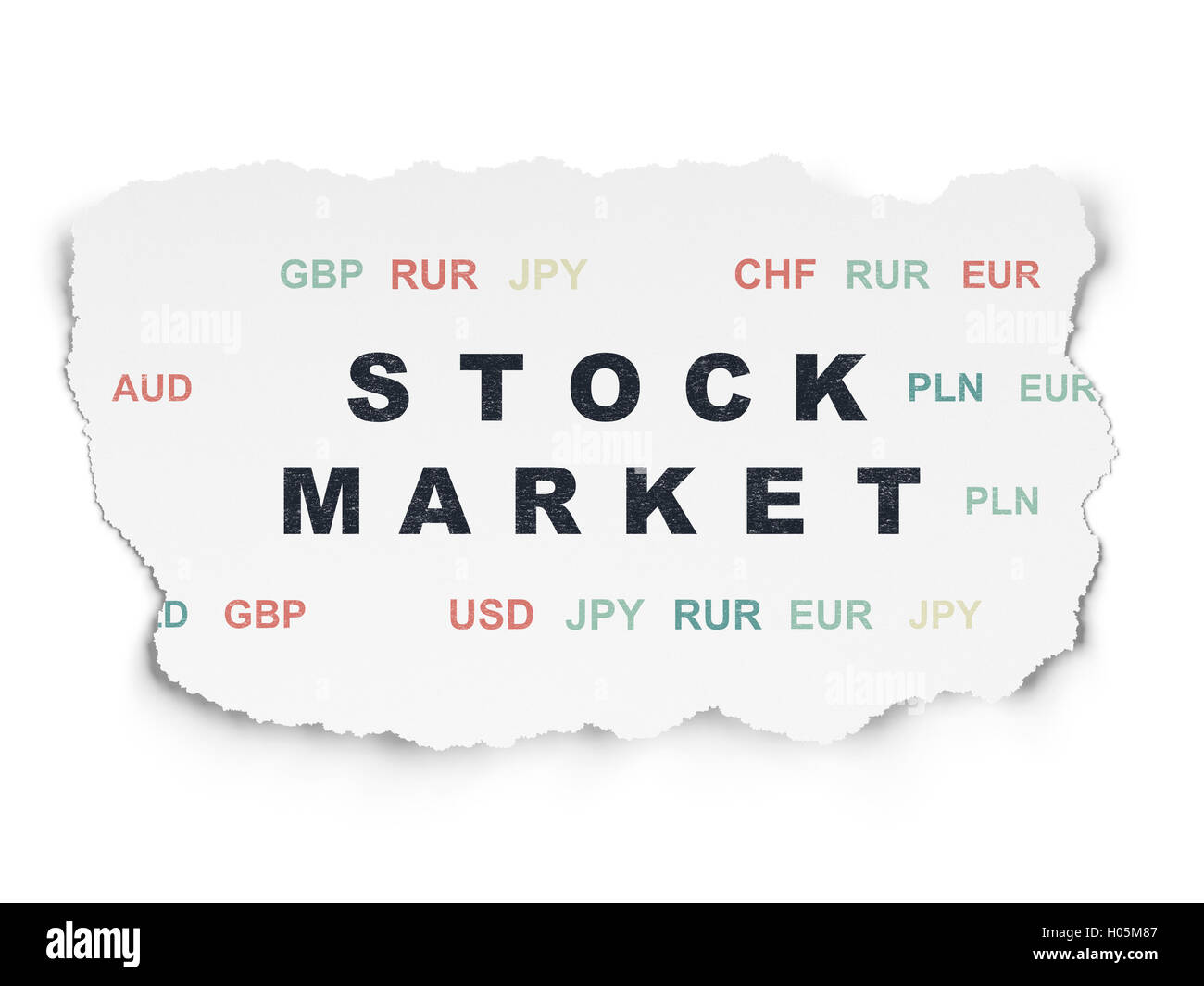 Business concept: Stock Market on Torn Paper background Stock Photo - Alamy