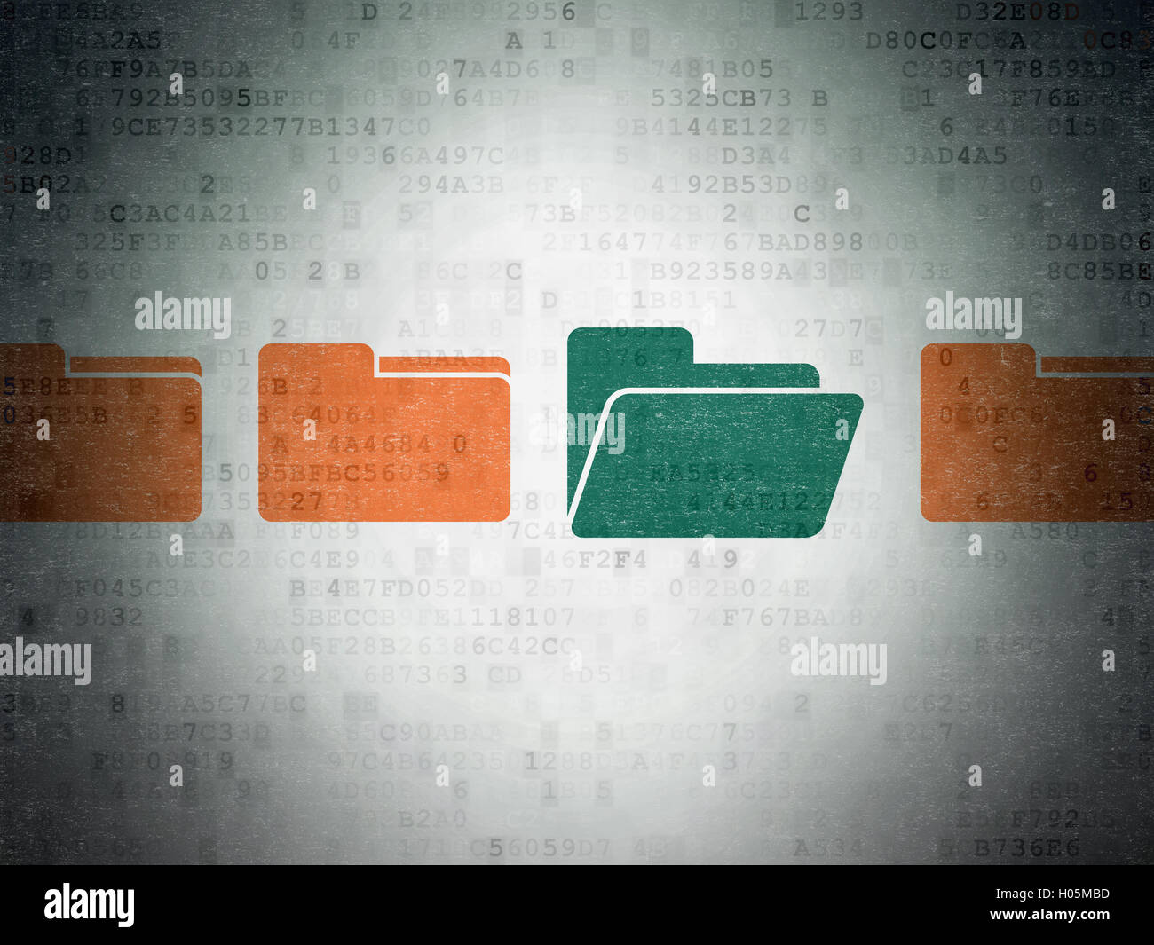 Finance concept: folder icon on Digital Data Paper background Stock ...