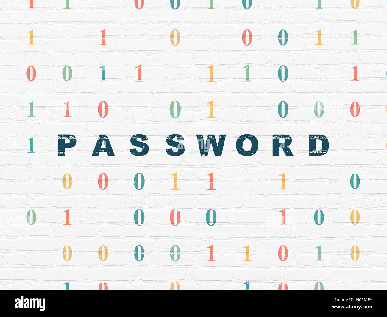 Security concept: Password on wall background Stock Photo - Alamy