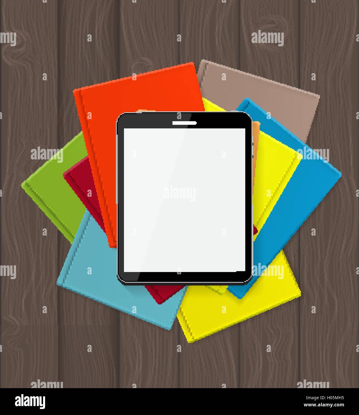 Superiority E-Book Over Paper Books Concept Vector illustration Stock ...
