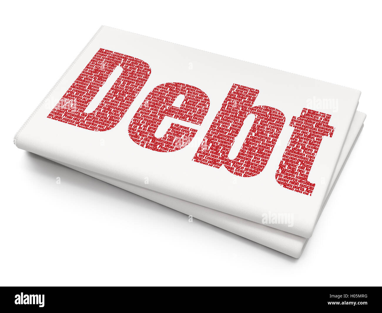 Currency concept: Debt on Blank Newspaper background Stock Photo - Alamy