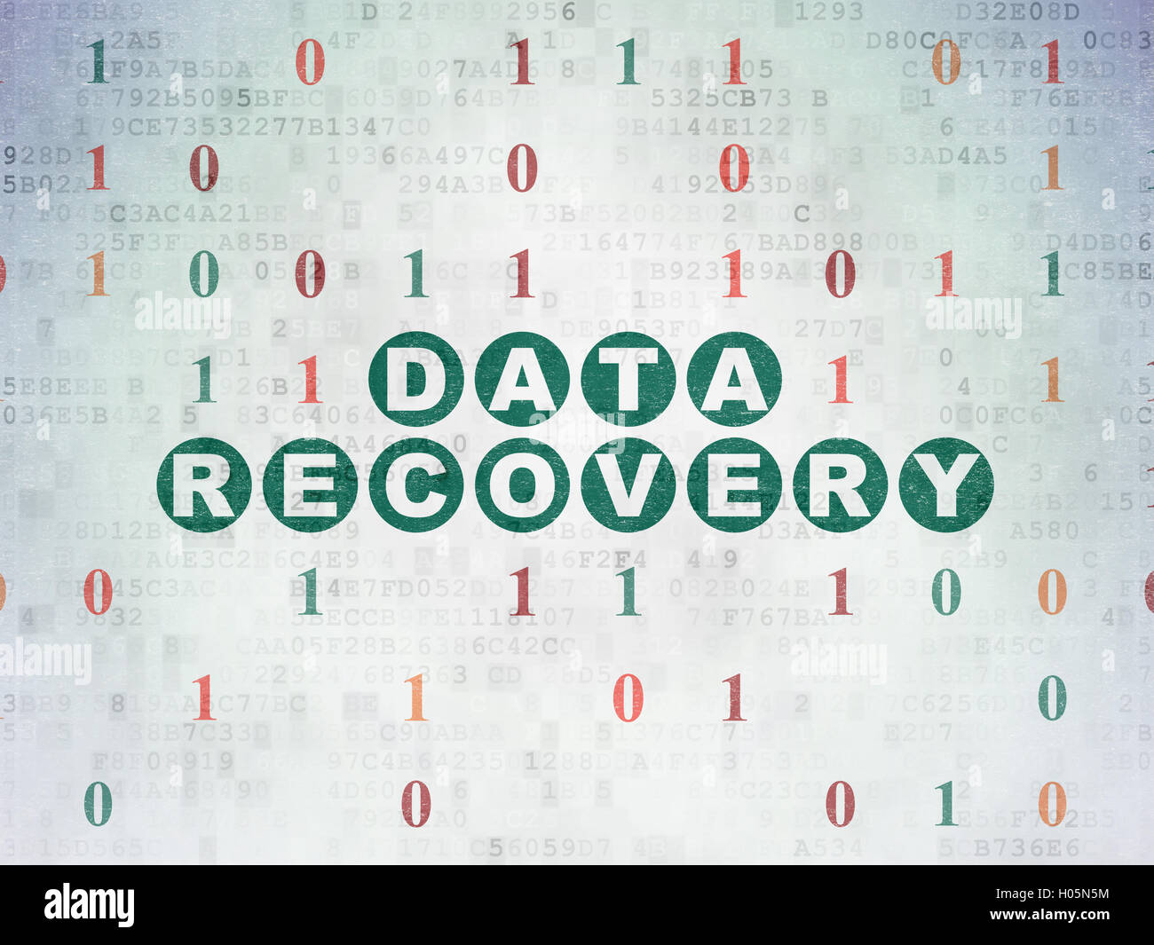 Information concept: Data Recovery on Digital Data Paper background ...