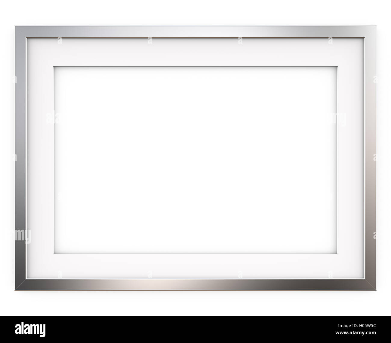 3D render of Classic Metal Frame with white Passe-partout. Blank for ...