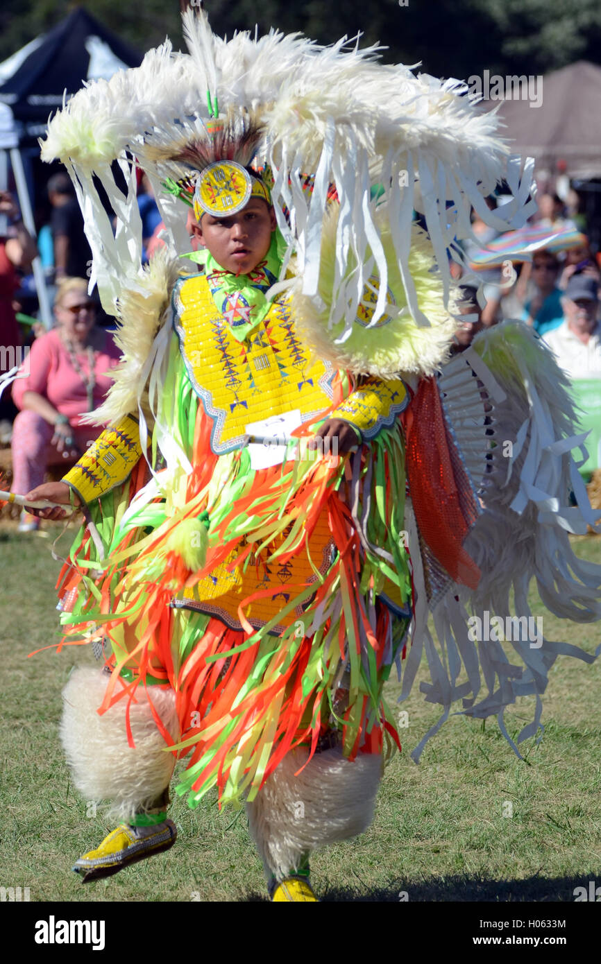 American Indians take part in a Grand Entry ceremony during Saturday’s ...