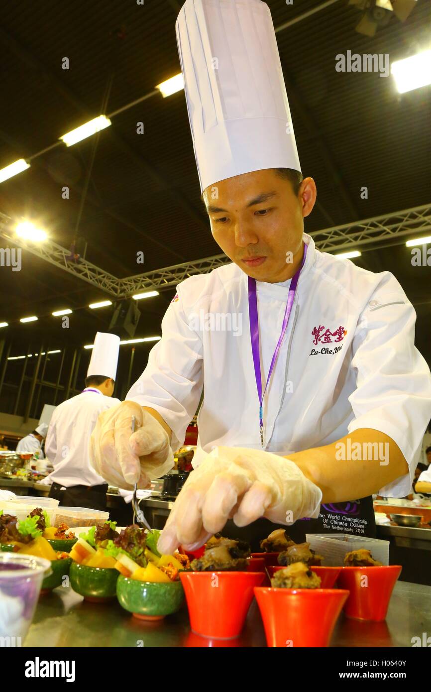 Rotterdam, Holland. 19th Sep, 2016. A chef makes Chinese dishes at the ...