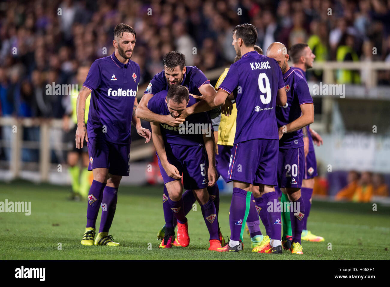 Florence, Italy. 18th Sep, 2016. Fiorentina team group Football/Soccer ...