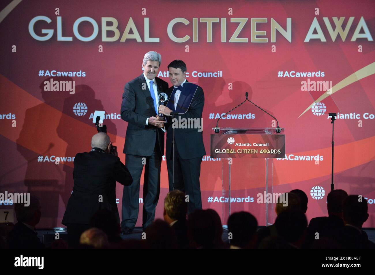 U.S Secretary of State John Kerry poses with Italian Prime Minister ...