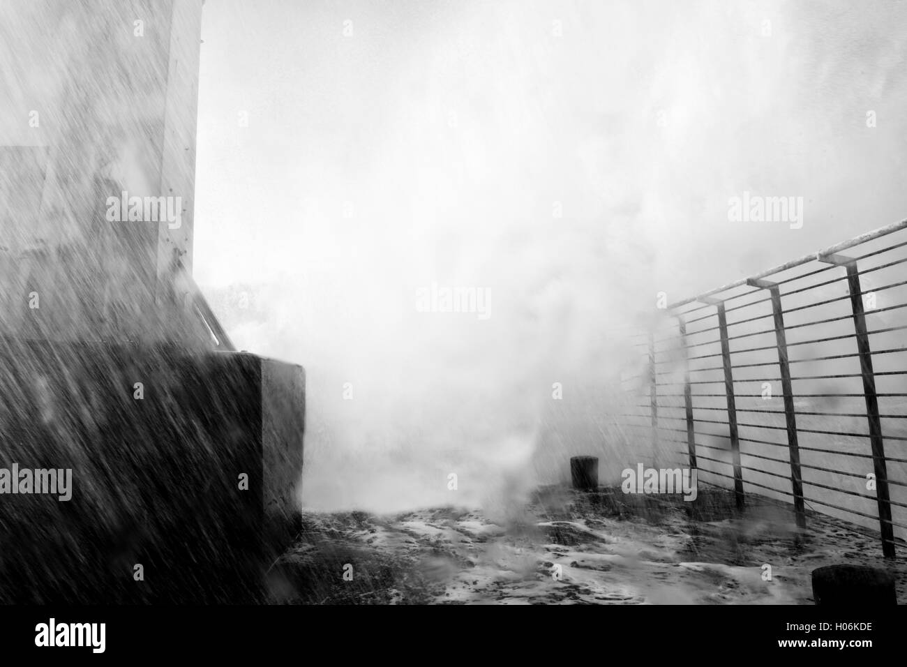 White lighthouse storm Black and White Stock Photos & Images - Alamy