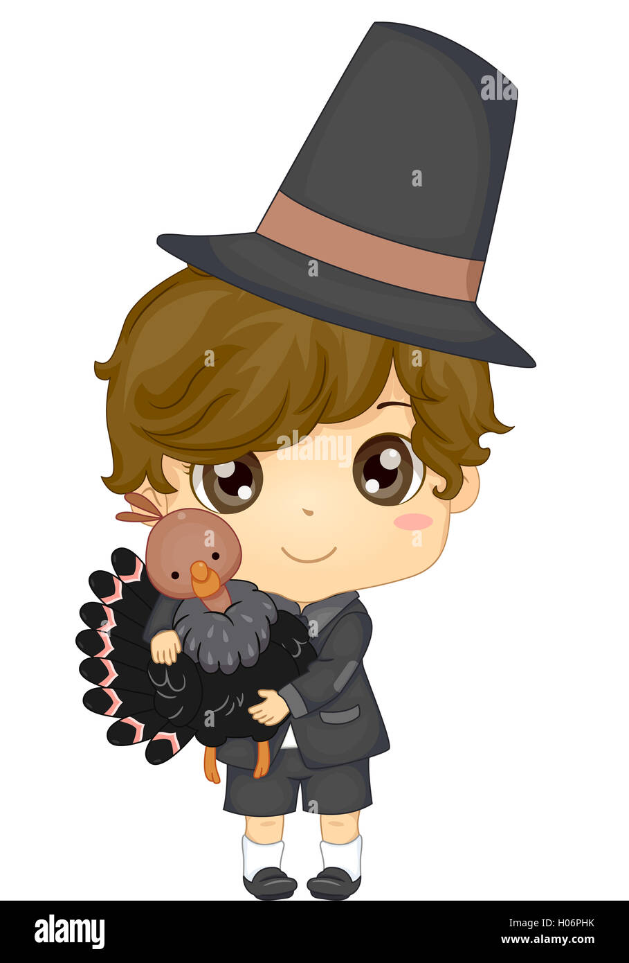 Illustration of a Boy Dressed as a Pilgrim for Thanksgiving Stock Photo ...