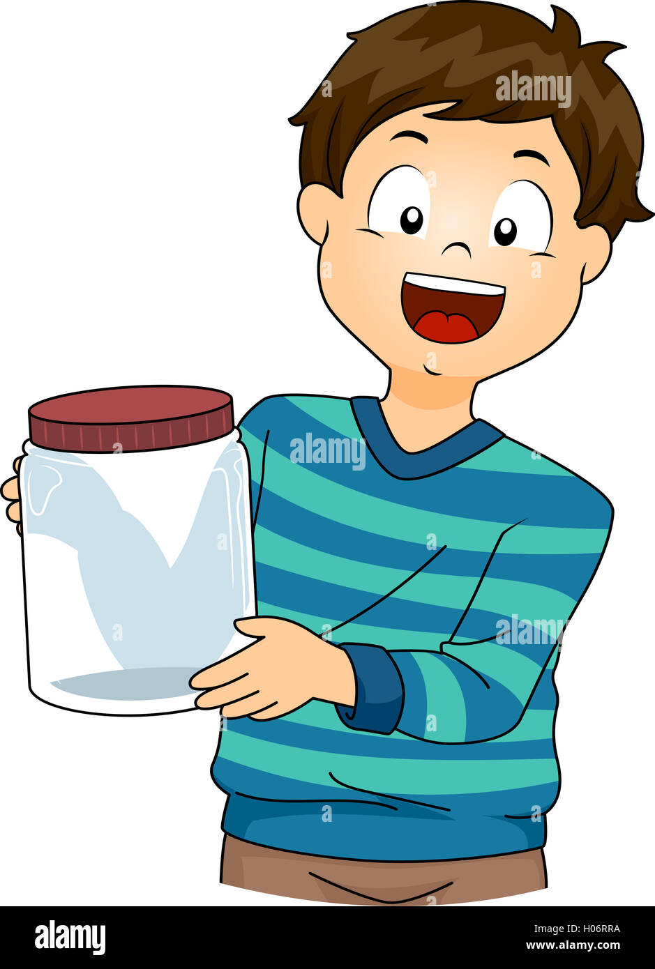 Illustration of a Little Boy Presenting a Laboratory Jar Stock Photo ...