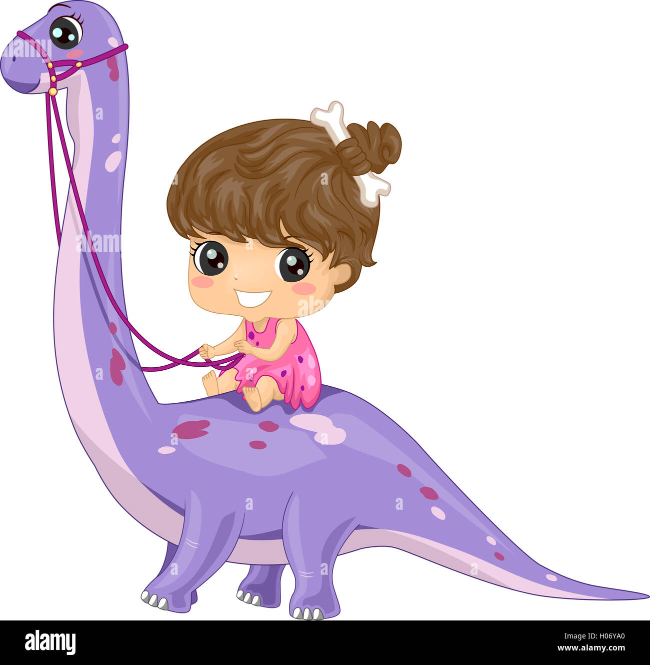 Girl Riding Dinosaur