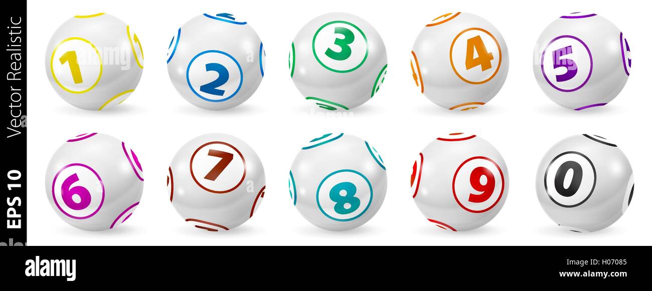 Set of Lottery Colored Number Balls 0-9. Casino balls Stock Vector ...