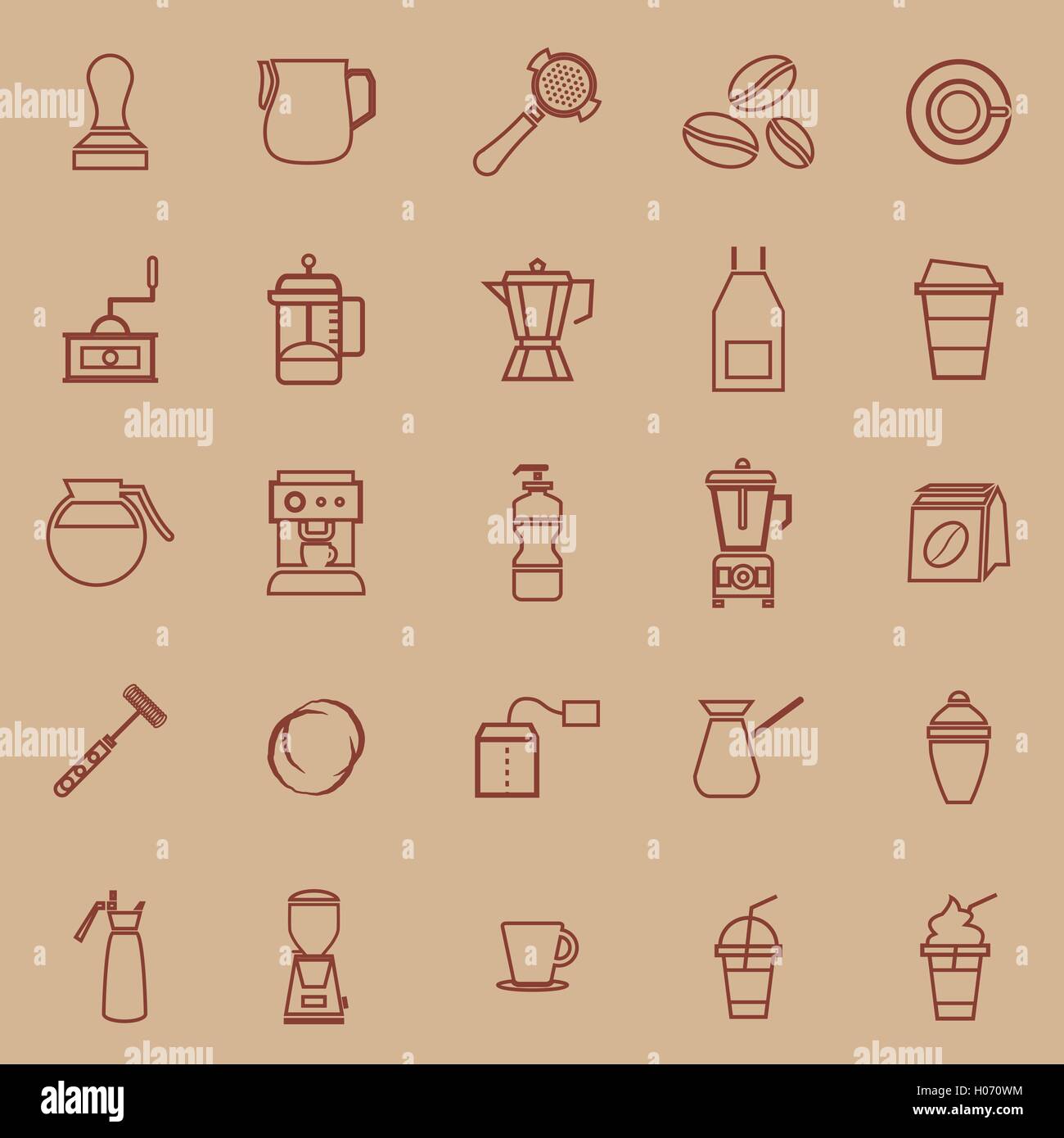 Barista line color icon on brown background, stock vector Stock Vector ...