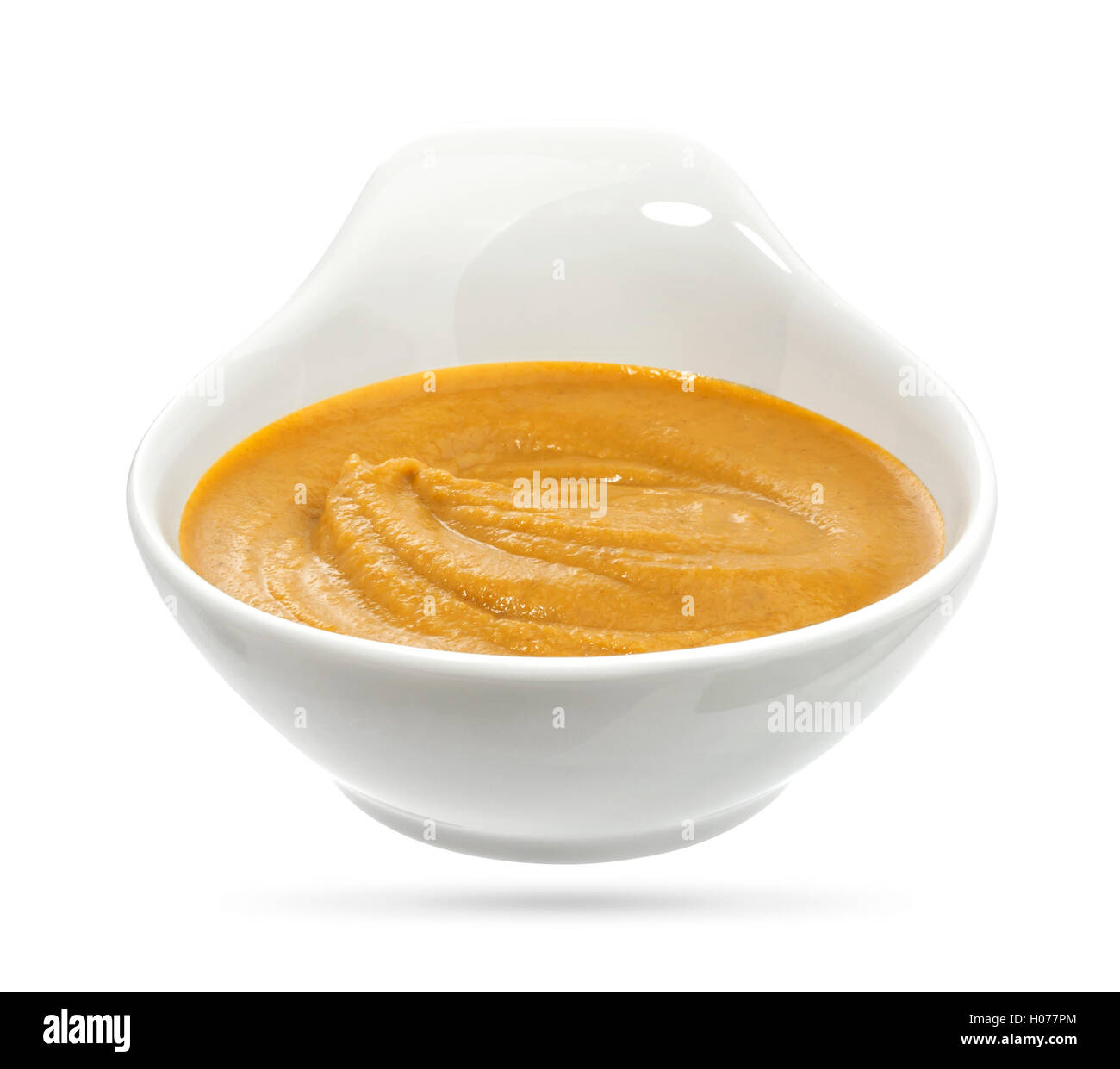 Bowl of mustard on white background. With clipping path Stock Photo - Alamy